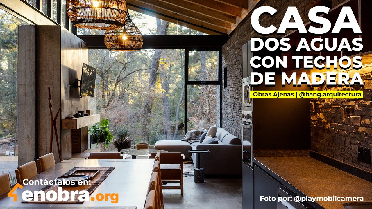 Increíble CASA en EL BOSQUE con TECHOS DE MADERA a DOS AGUAS | Obras ...